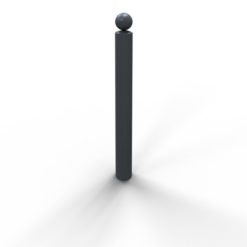 Stilpoller Stahl Anthrazitgrau RAL 7016, Rund Ø 102 mm, L