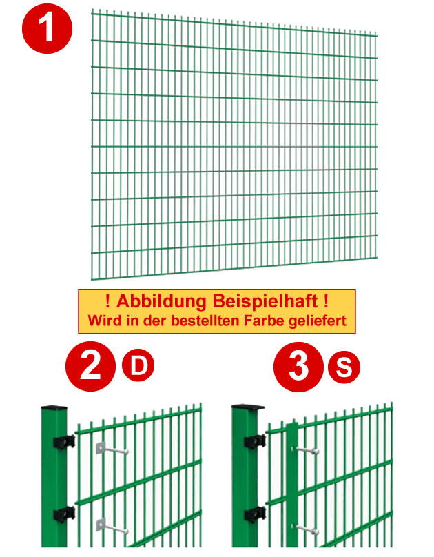 Stabgitterzaun - Zaunelement Höhe 1830mm, Breite 2500mm